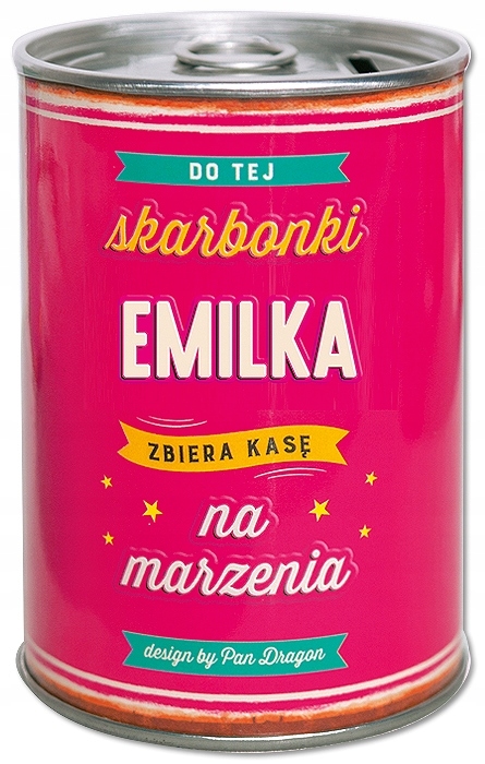 Puszka Skarbonka Vip z imieniem - Emilka - 12626749489 - oficjalne archiwum Allegro