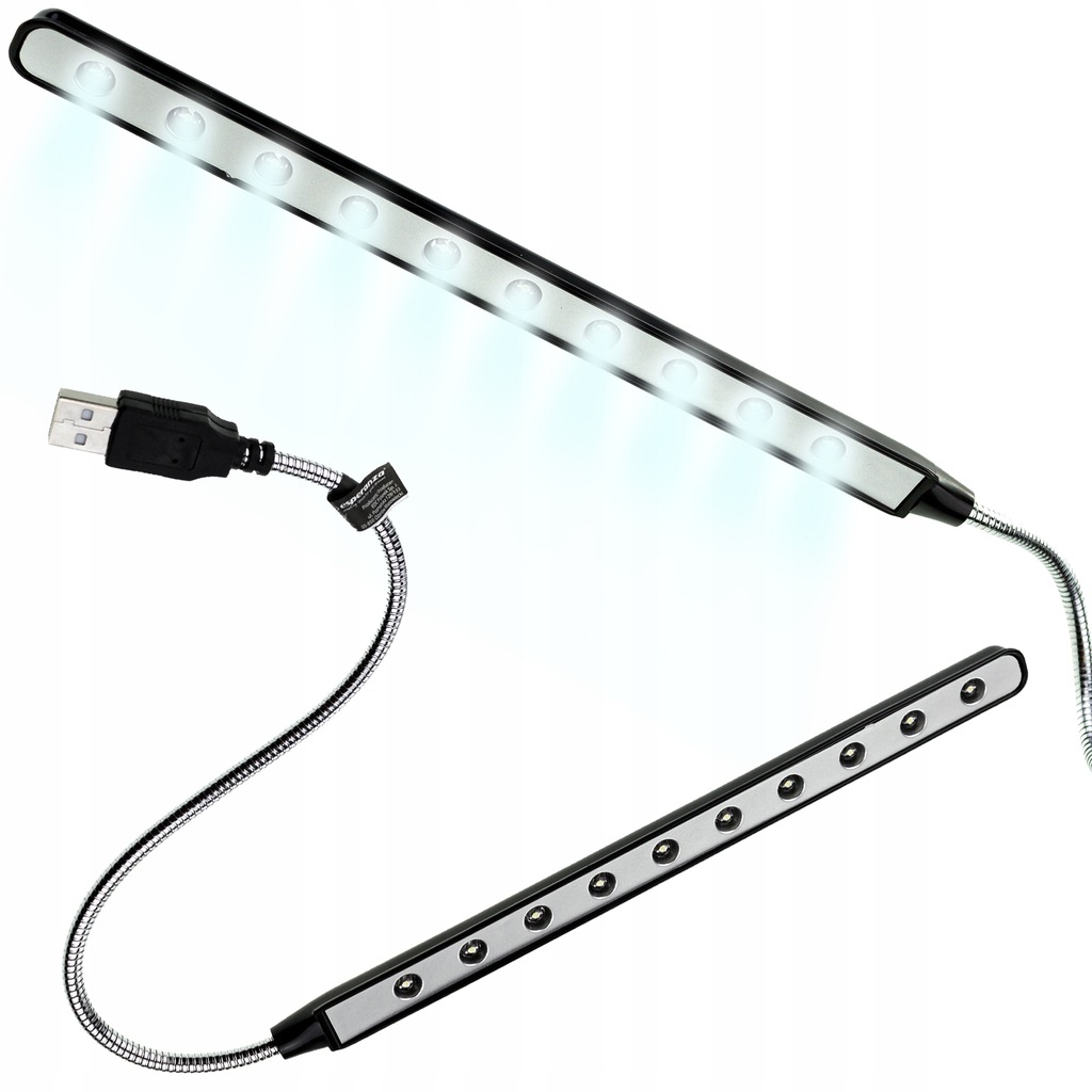 LAMPKA 10 LED USB DO LAPTOPA ELASTYCZNA MOCNA - 12146535992 - oficjalne archiwum Allegro