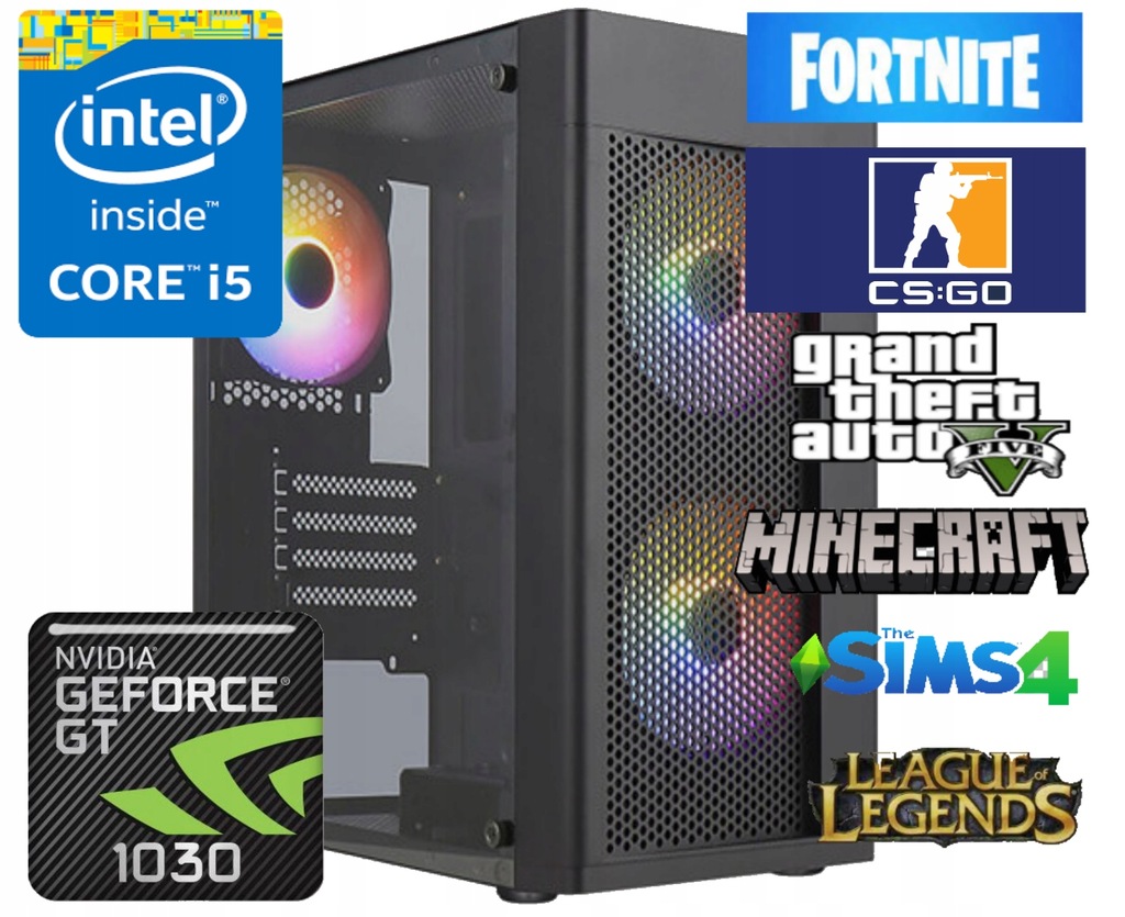 KOMPUTER GAMING GRY I5 GT1030 8GB 750SSD - 11320944013 - oficjalne archiwum Allegro
