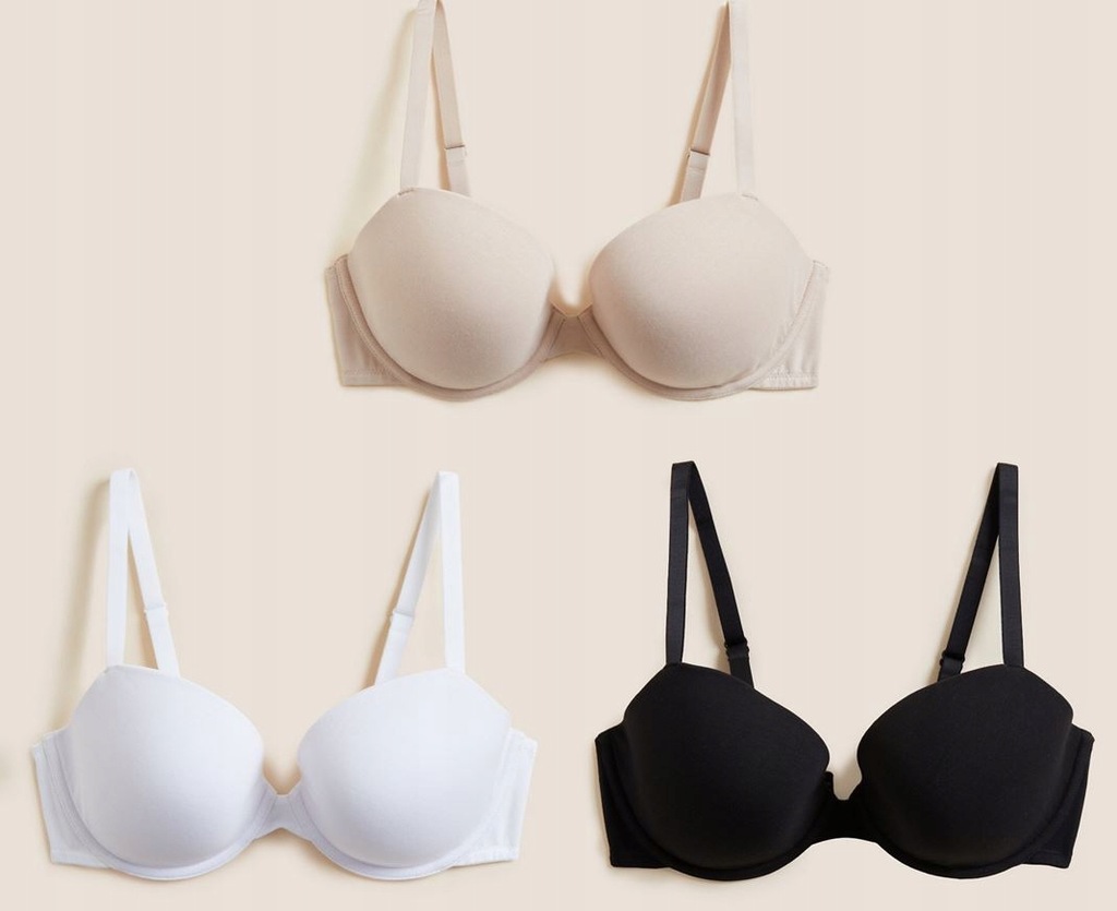Marks&Spencer 3 Pack Balcony Bra 32A EU 70A - 11506395743 - oficjalne archiwum Allegro