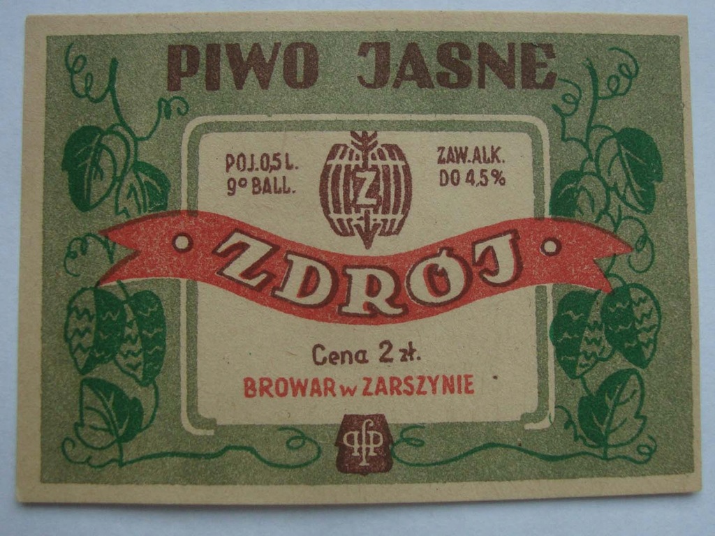 01 Stara etykieta piwna browar Zarszyn sprzedaż kolekcji - 14824224760 - oficjalne archiwum Allegro