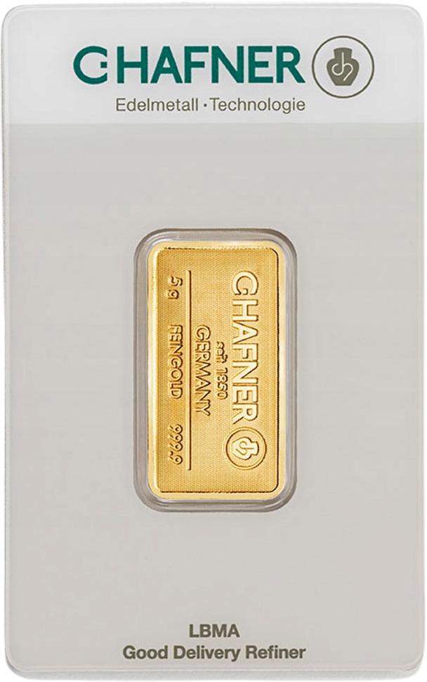 5g (gram) złota Sztabka C.HAFNER próba 999,9 LBMA producent Niemcy - 14508026657 - oficjalne ...