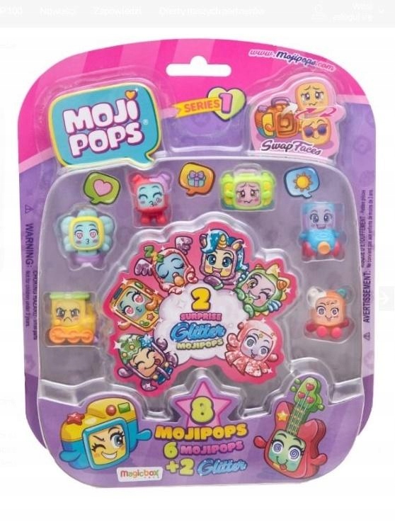 MOJI POPS GLITTER PARTY 8 SZT FIGURKI BROKATOWE - 13827335981 ...