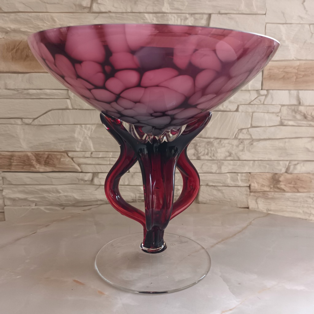 Patera Makora szkło Krosno PRL - 13511364896 - oficjalne archiwum Allegro