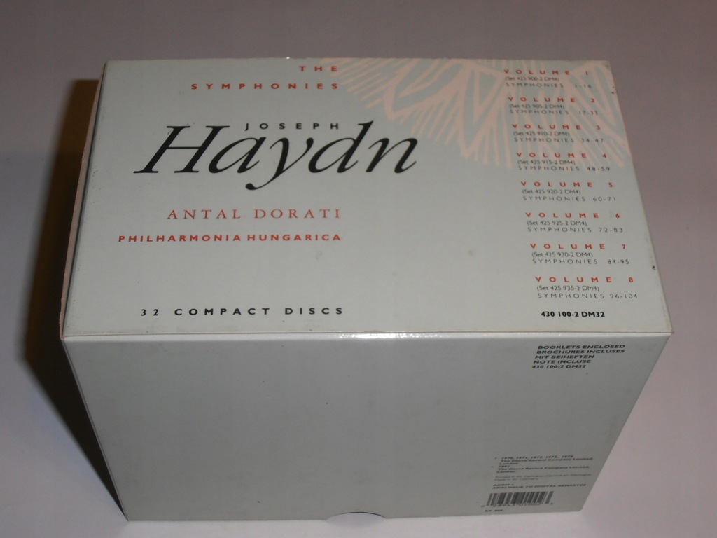 HAYDN Complete Symphonies DORATI 32 CD 91'DECCA - 7911961143 ... HAYDN Complete Symphonies DORATI 32 CD 91'DECCA - 7911961143 ...