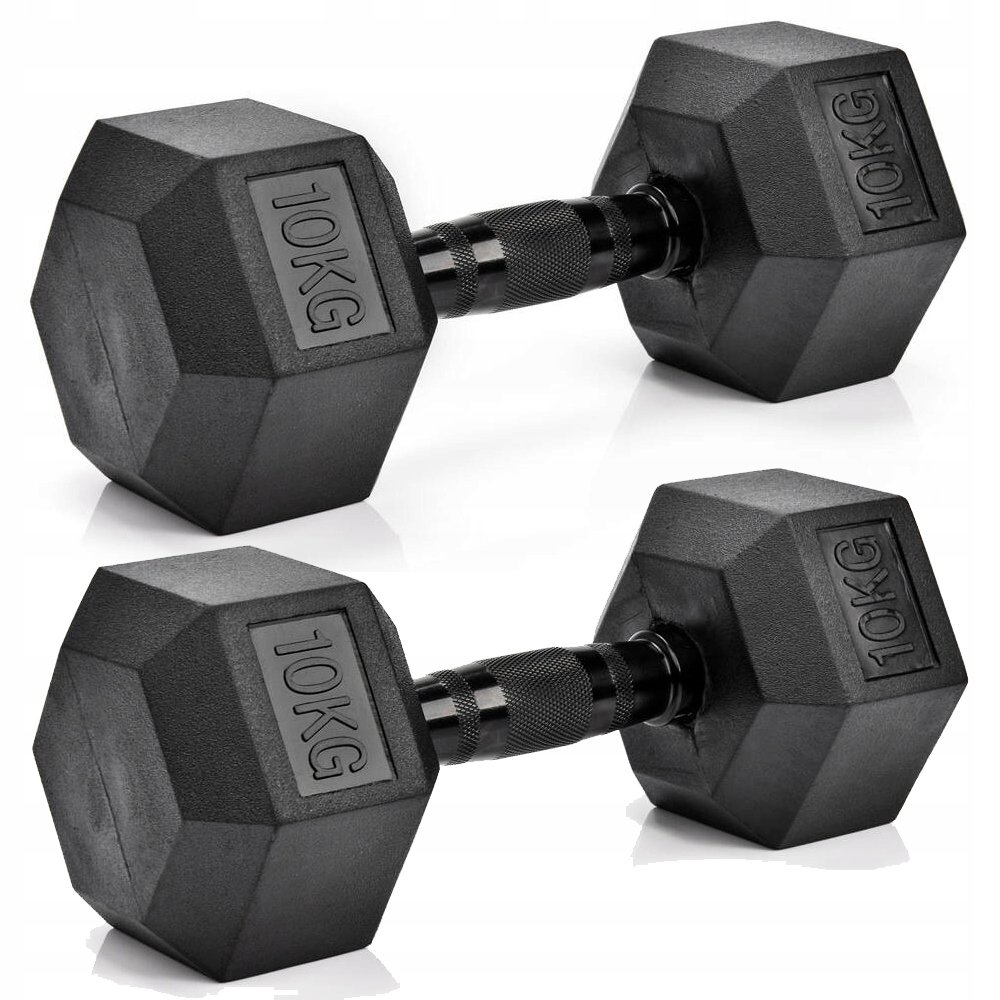 Hantle heksagonalne ogumowane stalowe ciężarki żeliwo Meteor HEX 2x10 ...