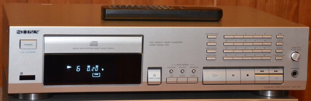 Sony CDP-597 odtwarzacz CD z pilotem srebrny - 13280321673 - oficjalne archiwum Allegro
