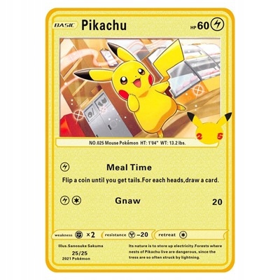 ZŁOTA KARTA POKEMON Charizard Pikachu METALOWA - 13488054815 - oficjalne archiwum Allegro