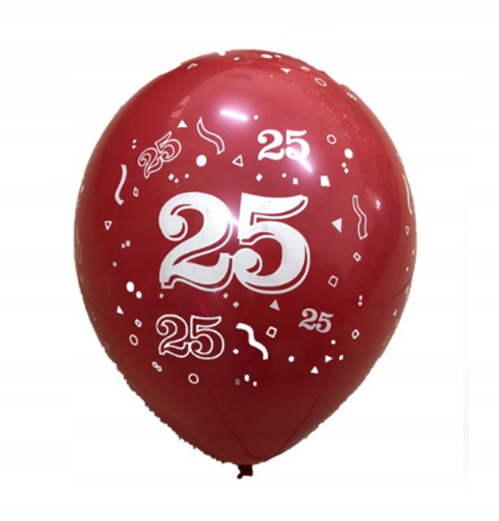 BALONY matowe KOLOROWE 25 URODZINY PARTY 5szt - 7588437141 - oficjalne ...