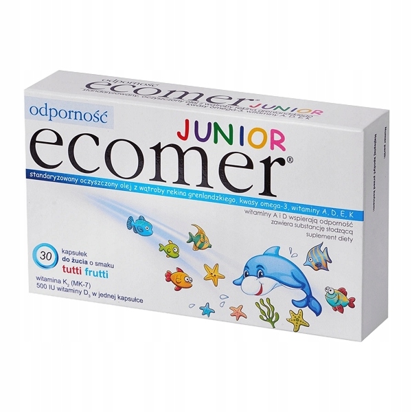 ECOMER JUNIOR olej rybi (tran) kapsułki 30 szt. - 12733725533 ...