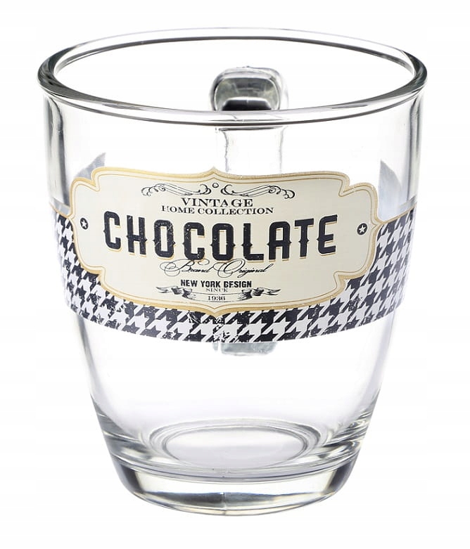 Kubek szklanka z uchem KAWA 300 ml wz.4 chocolate - 9713384545 ...