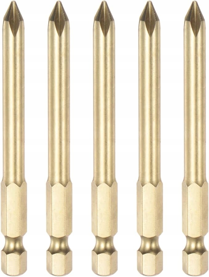 Bit sześciokątny PH1 magnetyczny krzyżak 6 mm długi 75 mm zestaw 5 szt ...