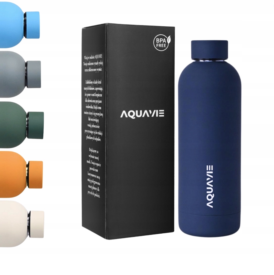 Kubek termiczny stalowy Termos Bidon AQUAVIE 500ml GRANAT bez BPA - 14675372888 - oficjalne ...
