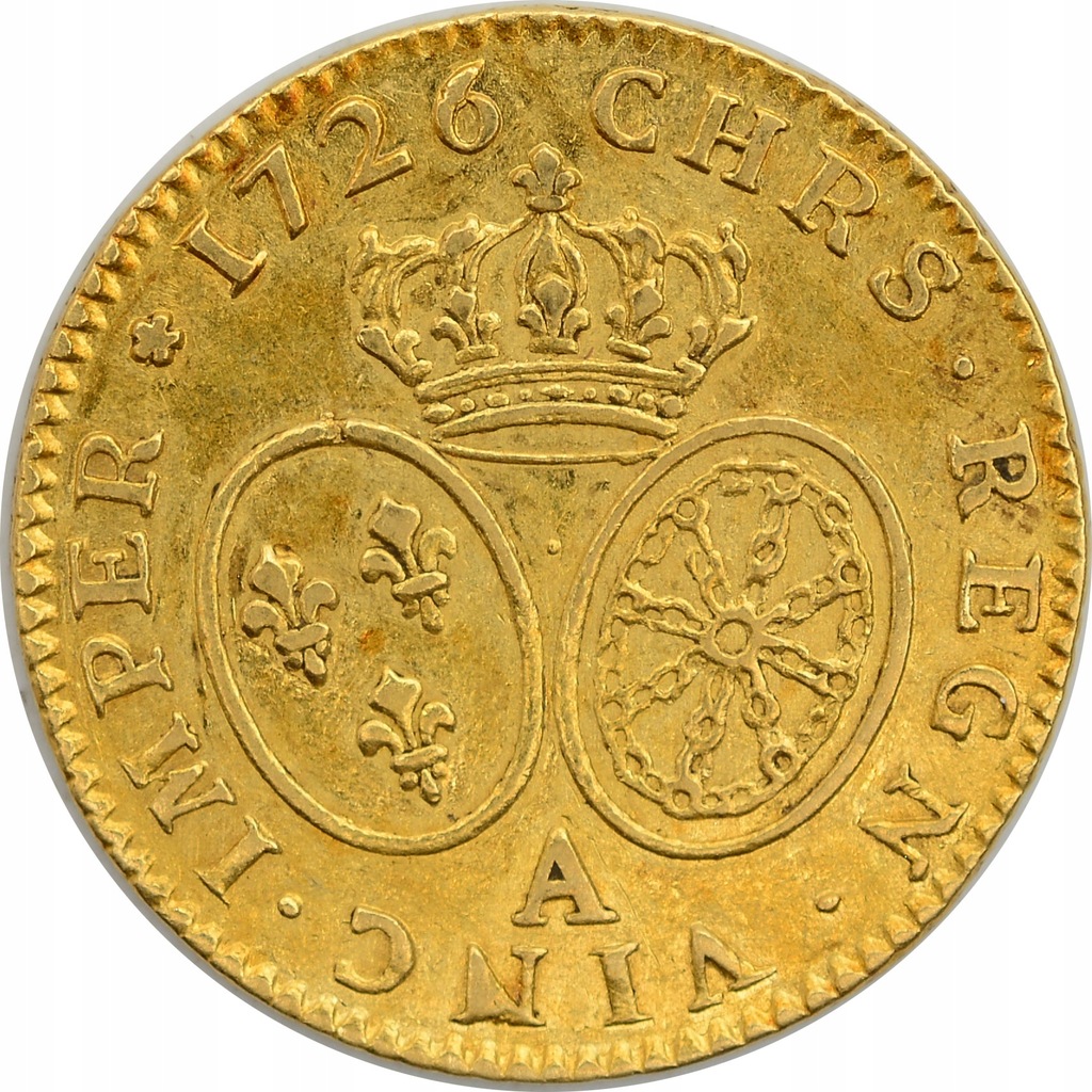 25.FRANCJA, LUDWIK XV, 1 LOUIS D'OR 1726 A - 12721985039 - oficjalne ...