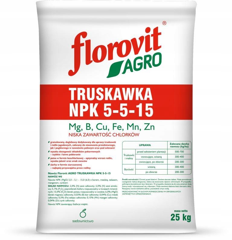 FLOROVIT AGRO TRUSKAWKA nawóz NPK 25kg - 8768009773 - oficjalne archiwum Allegro