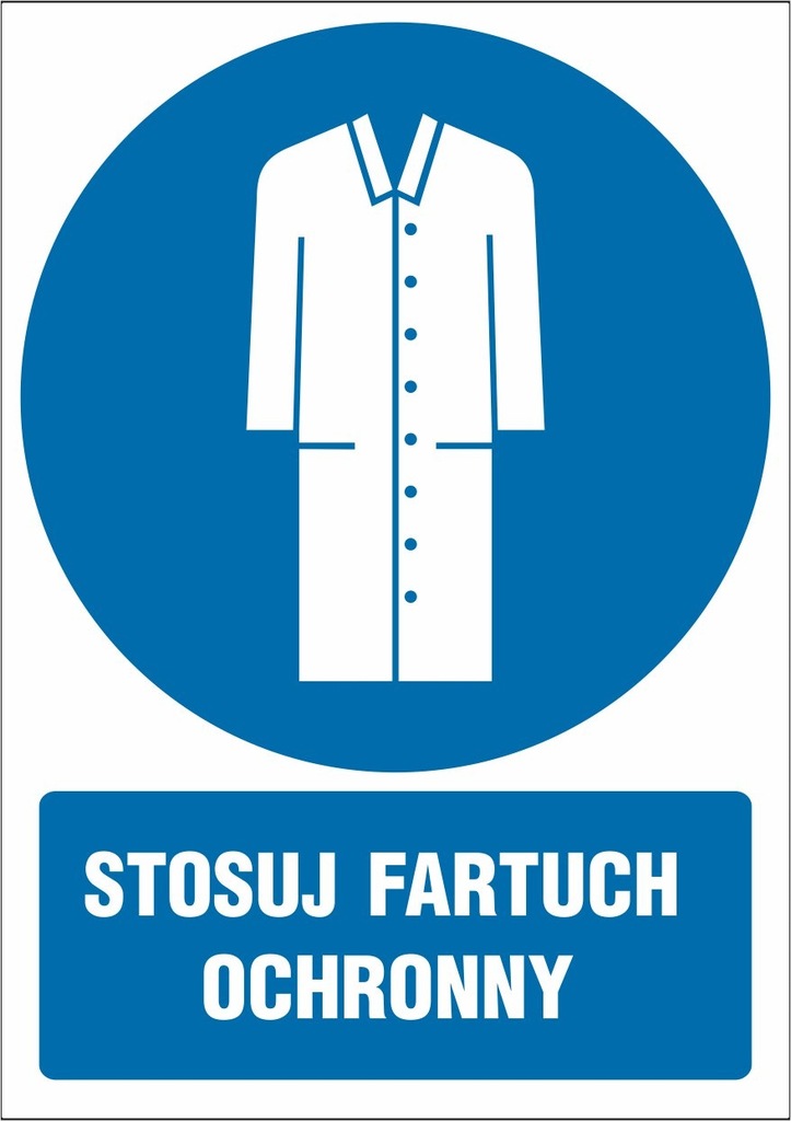 Tabliczka Piktogram BHP - Stosuj fartuch ochronny - 10424972746 ...