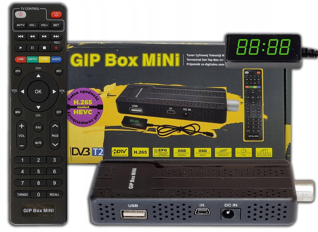 Tuner DVB-T2 HEVC GIP Box MINI LED za telewizor - 12313153875 ...