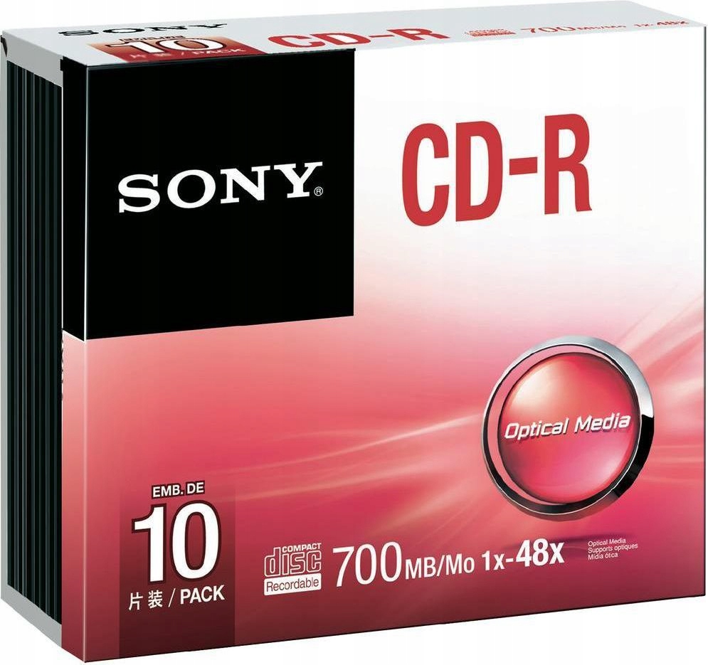 Płyty SONY CD-R 700MB 48x 10 sztuk w pudełkach - 10945771744 ...