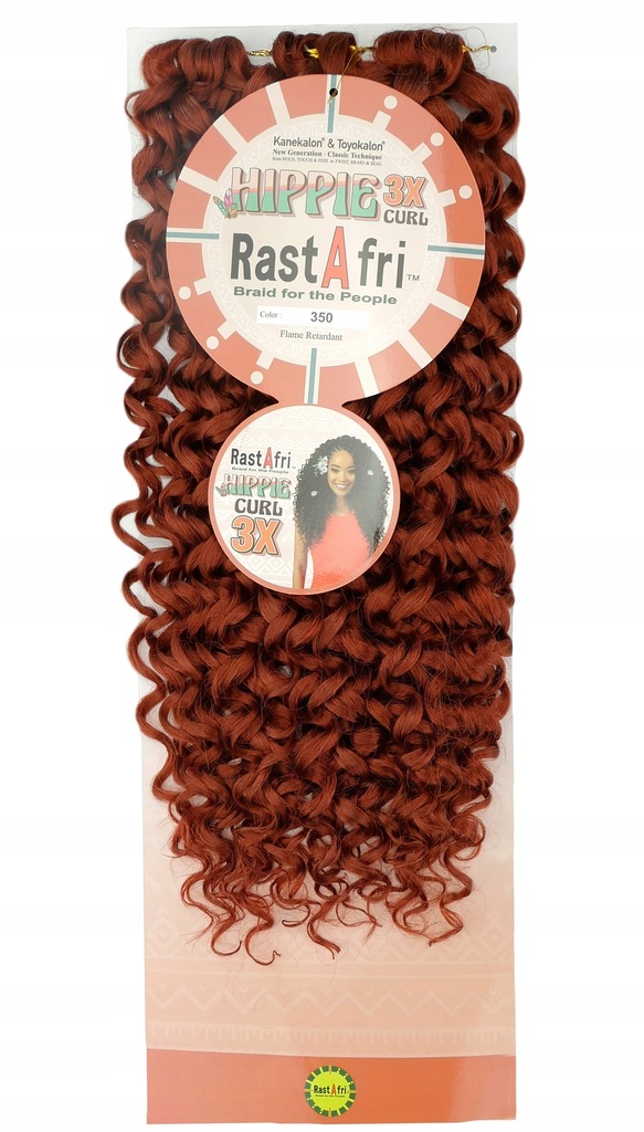 Loki Syntetyczne Rastafri 3 x HIPPIE CURL Rudy 350 - 13644068922 ...