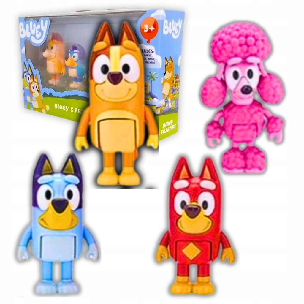 Komplet Figurek Bluey Rodzina z Bajki Bluey Cilli Coco Rusty Dla Dzieci ...