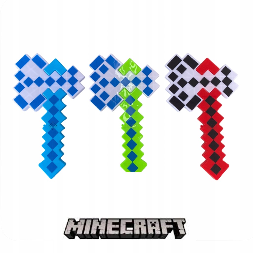 TOPÓR BROŃ MINECRAFT DŹWIĘK LED ZESTAW - 12759187807 - oficjalne ...