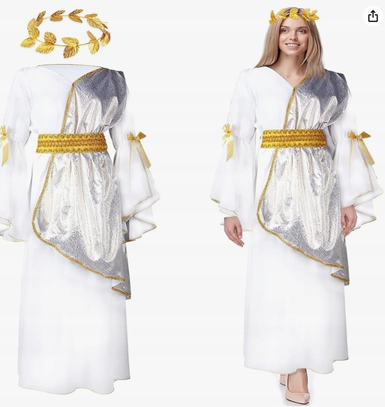 Kostium Greckiej Bogini Grecka Bogini z wiankiem z liści lauru XXL ...