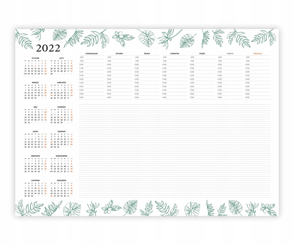 planer biuwar A2 podkładka biurko kalendarz 2022 L - 12373036367 ...