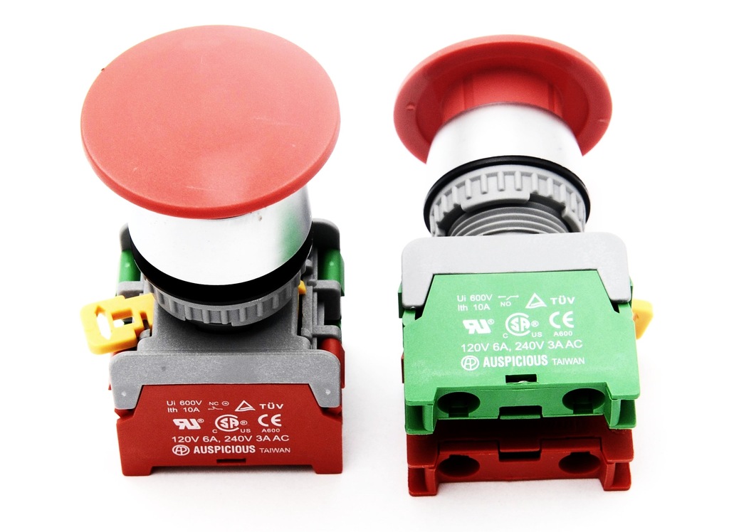 Przycisk STOP awaryjny grzybkowy NC + NO monostab. - 11146533386 - oficjalne archiwum Allegro