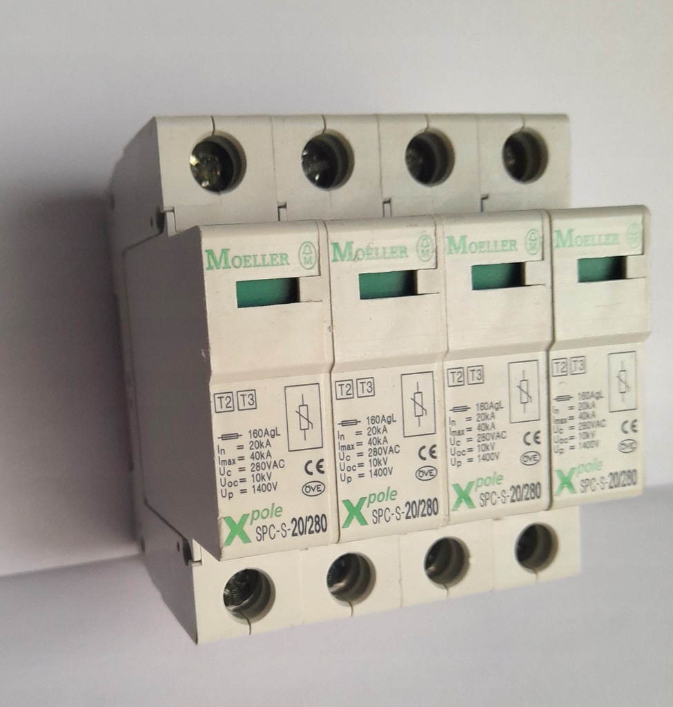 MOELLER Ogranicznik przepięć SPC-S 20/280 4P - 11847394358 - oficjalne archiwum Allegro