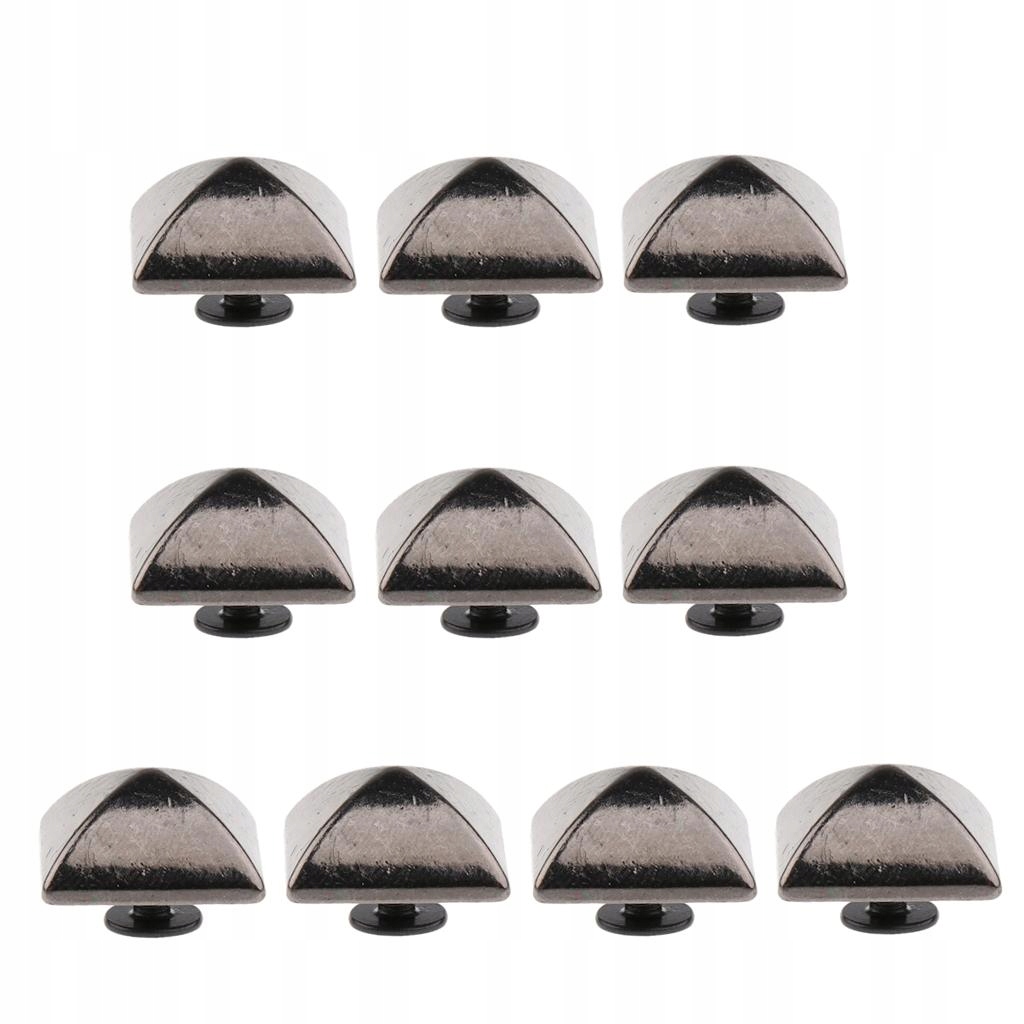 10 Sets Square Pyramid Rivet Studs Spots Punk Leather Bag Shoe Grey ...