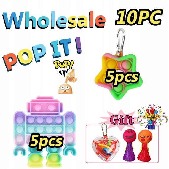 PUSH BUBBLE FIDGET TOYS POP IT ROBOT TĘCZOWY KOLOR - 11021450261 - oficjalne archiwum Allegro