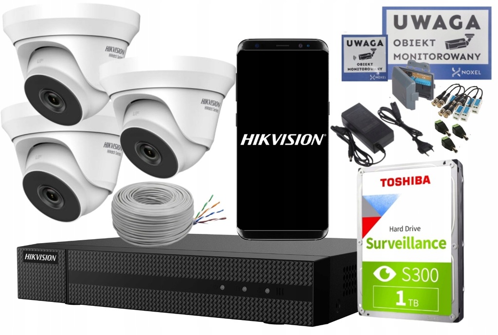 SYSTEM DO MONITORINGU ZEWNĘTRZNY 3 KAMERY 4MP HDD - 12488828842 ...