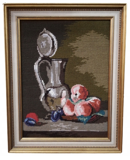 STARA RAMA RAMKA DREWNIANA Z OBRAZEM WYSZYWANYM 38,5X48,5 - 14470167374 ...