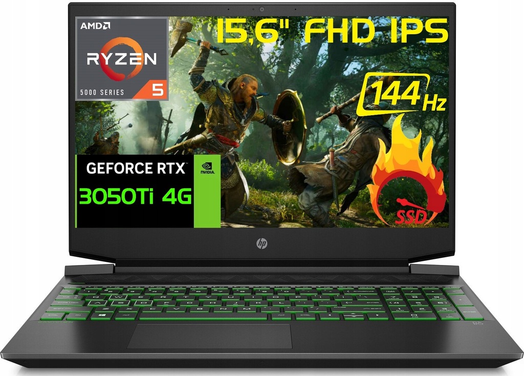 HP Pavilion Gaming Ryzen 5 5600H 15' 144Hz DDR4 16GB SSD 512G RTX3050Ti W11 - 16028556997 ...