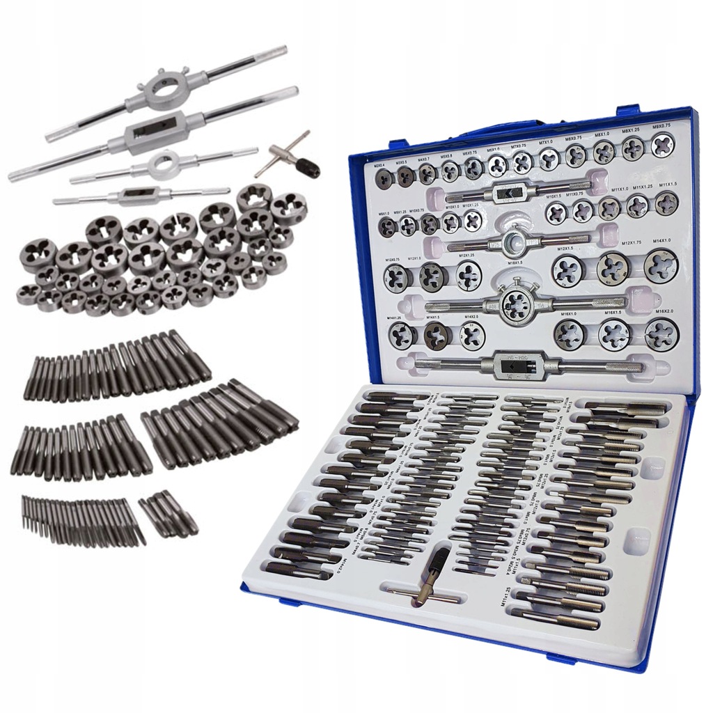 ZESTAW NARZYNEK I GWINTOWNIKÓW 110 EL KALIBROWNIKI - 12792576153 - oficjalne archiwum Allegro