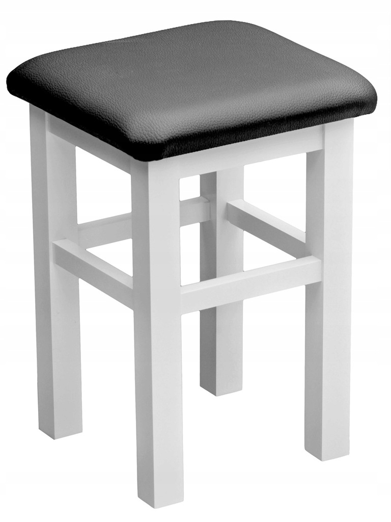 Taboret stołek do kuchni BIAŁY 45 cm drewno - 9884669014 - oficjalne ...