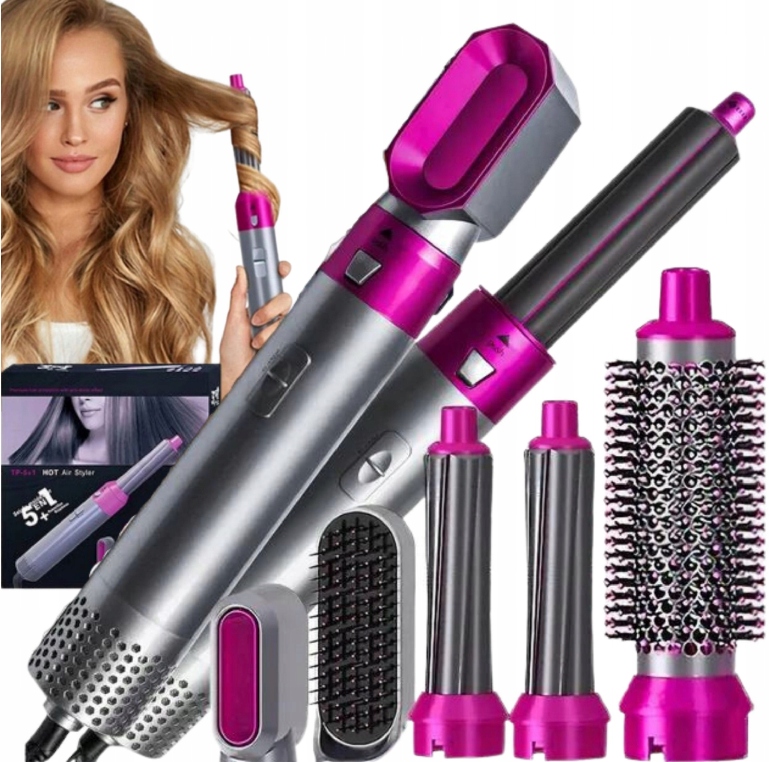5-in-1 multifunctional straight and curly hot air comb curling iron ...