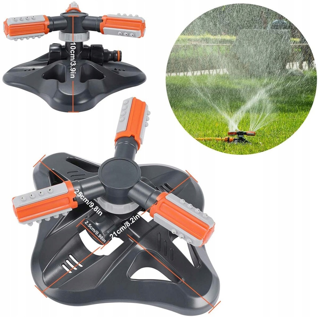 ZRASZACZ TRAWY OGRODOWY OBROTOWY 360° SPRYSKIWACZ - 12170525841 - oficjalne archiwum Allegro