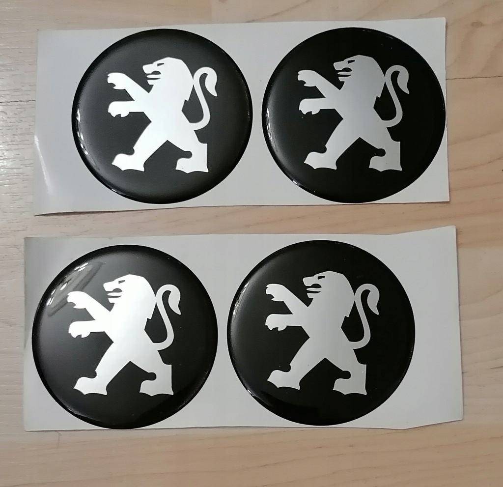 PEUGEOT 55 EMBLEMATY NAKLEJKI NA KOLPAKI ALU FELGI - 11612788297 - oficjalne archiwum Allegro