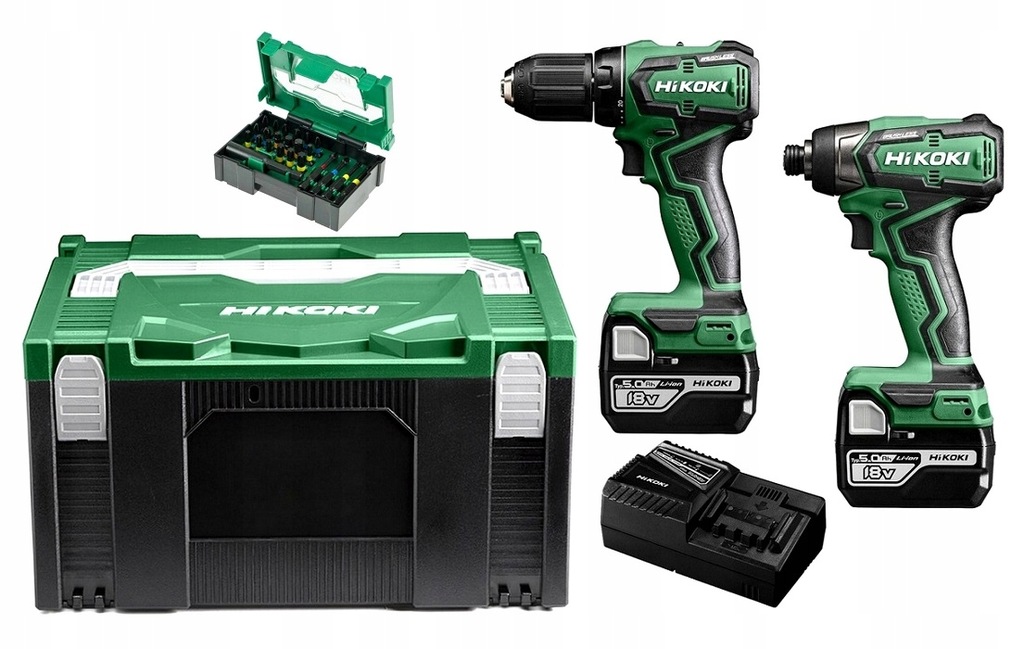 HiKOKI KC18DD WAZ ZESTAW DS18DD + WH18DD 2x5,0Ah - 12328165777 - oficjalne archiwum Allegro