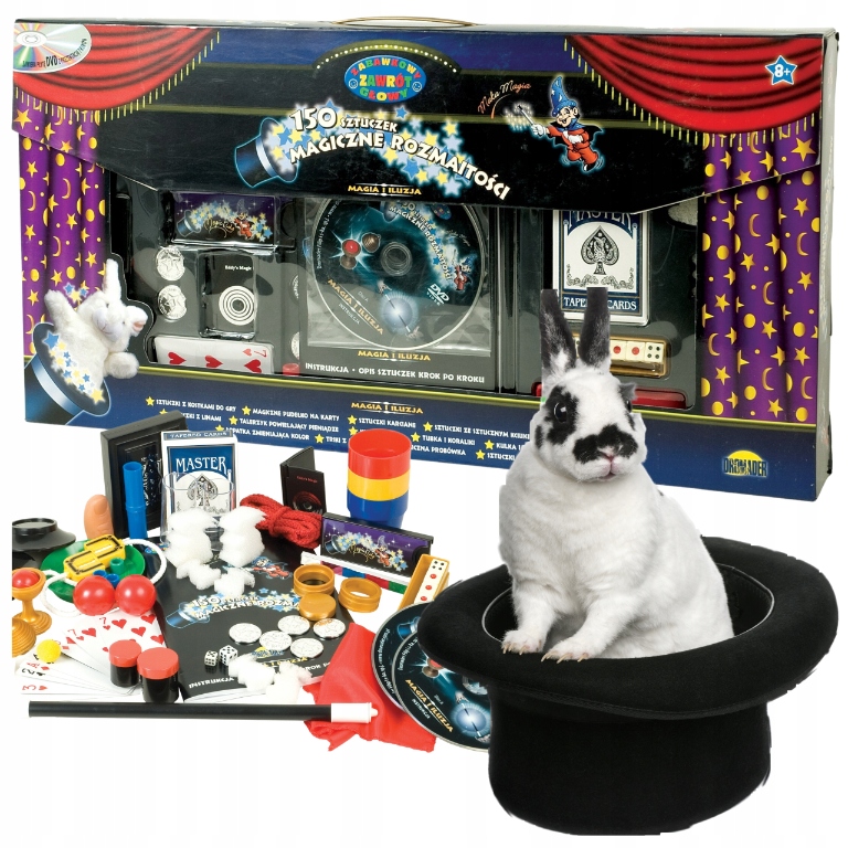 DUŻY ZESTAW MAGIKA 150 SZTUCZEK DLA DZIECI DVD PL - 13805539669 ...