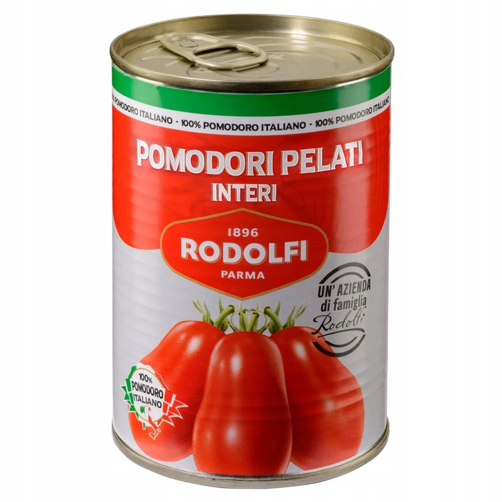 Pomidory PELATI bez skórki 400 g RODOLFI Włochy - 12590048808 ...