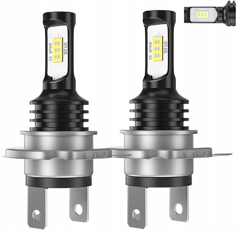 Żarówka MOCNA LED H4 35W 4000lm 6500K 12V 2szt - 14463256236 ...