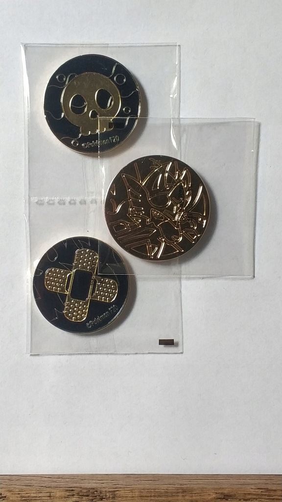 Pokemon Zacian Metal Gold Coin +Znaczniki (sealed) - 10739586065 ...