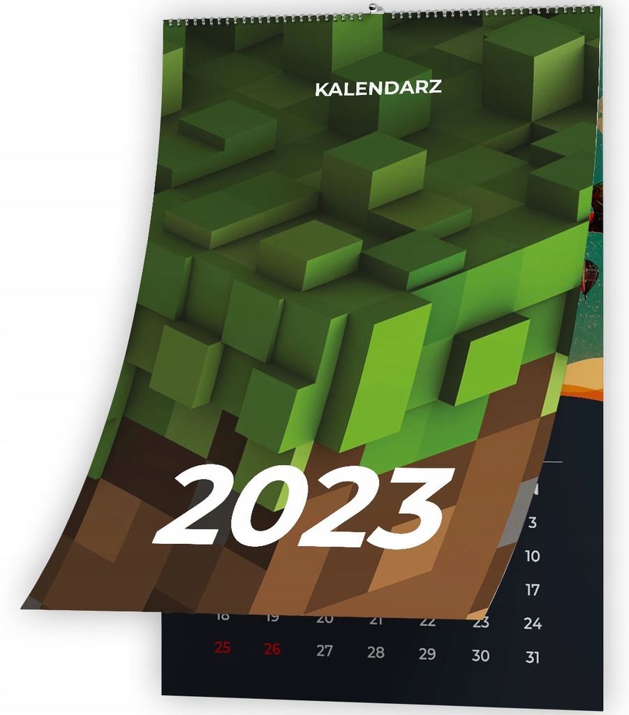 Kalendarz ścienny 2023 MINECRAFT 13 stron A4 - 12514364953 - oficjalne ...