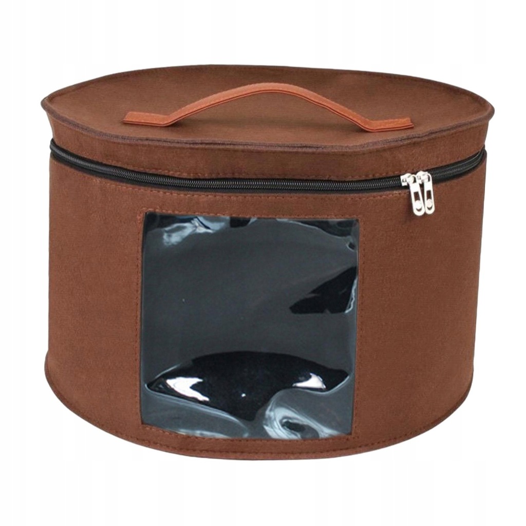 Hat Box Foldable Storage Bin Hat Storage Box Round Caps Boxes Brown ...