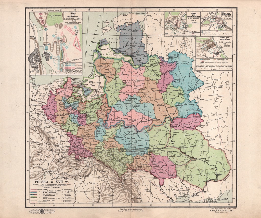 KRÓLESTWO POLSKIE XVII wiek LWÓW 1936 rok oryginał - 13036854343 ...