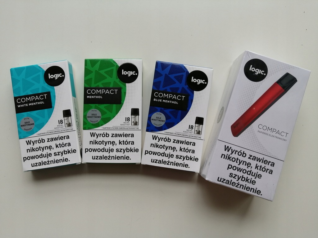 LOGIC COMPACT, E-PAPIEROS, NOWY, FOLIA + 3 WKŁADY - 9620982495 ...