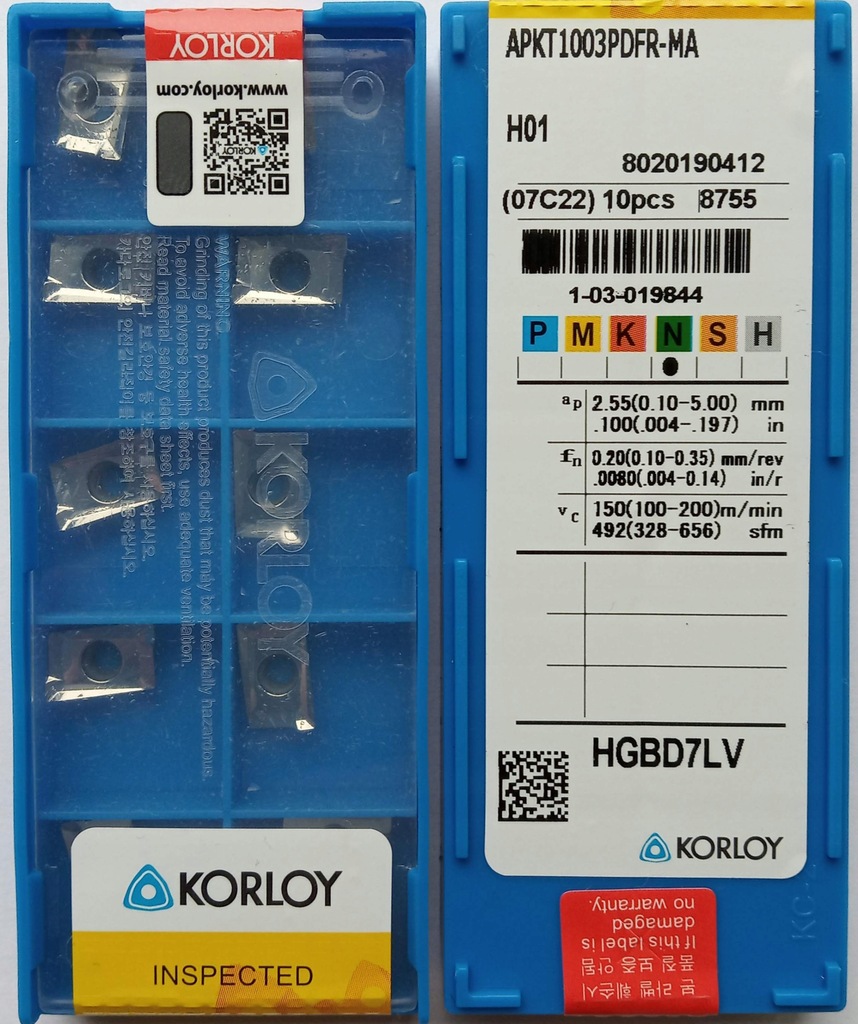 APKT 1003 H01 Korloy aluminium płytki frezerskie - 12605201807 - oficjalne archiwum Allegro