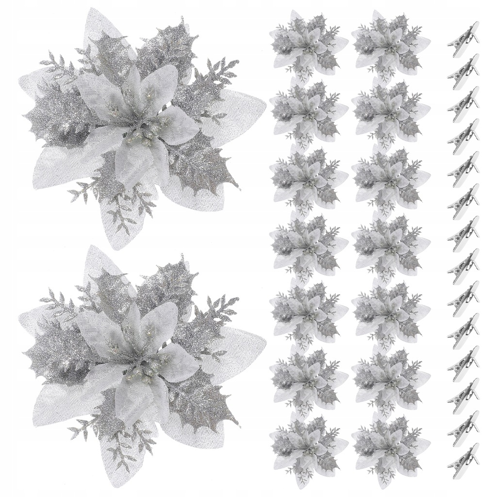 CHRISTMAS TREE POINSETTIAS ARTIFICIAL FLOWER CLIP - 14665056735 ...